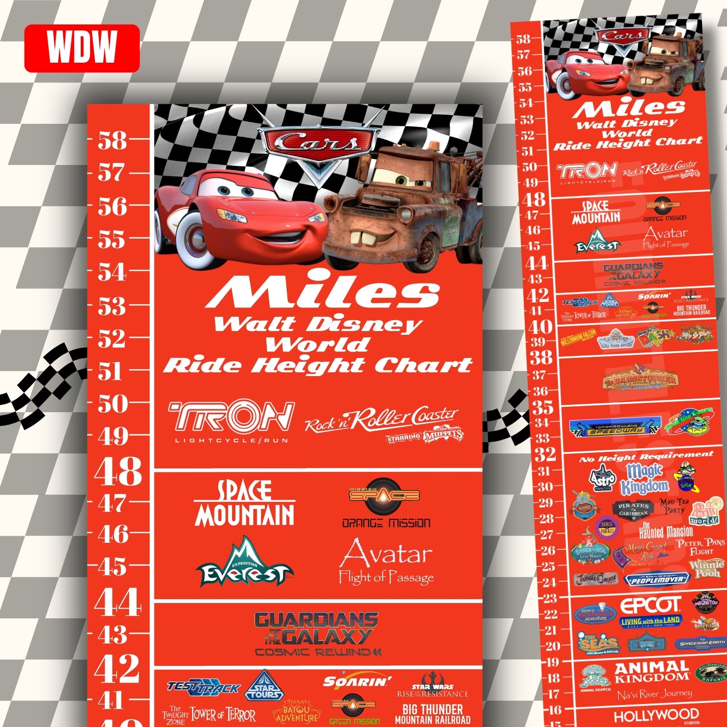 Walt Disney World Cars Ride Height Chart – Lightning McQueen ...